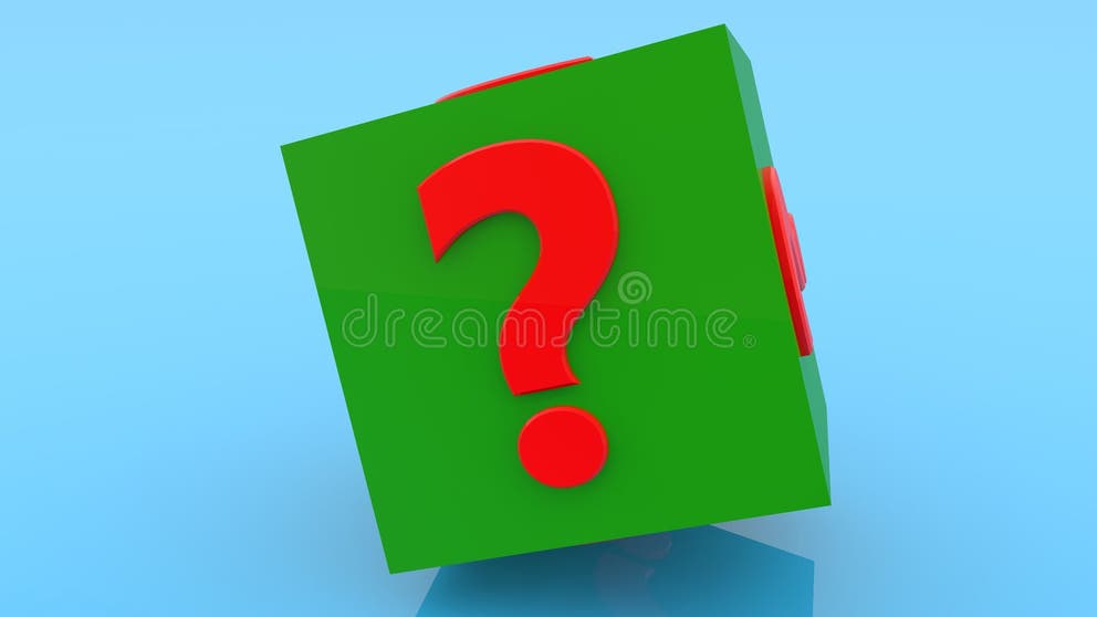 Cube with Question Mark Concept Stock Illustration - Illustration of ...