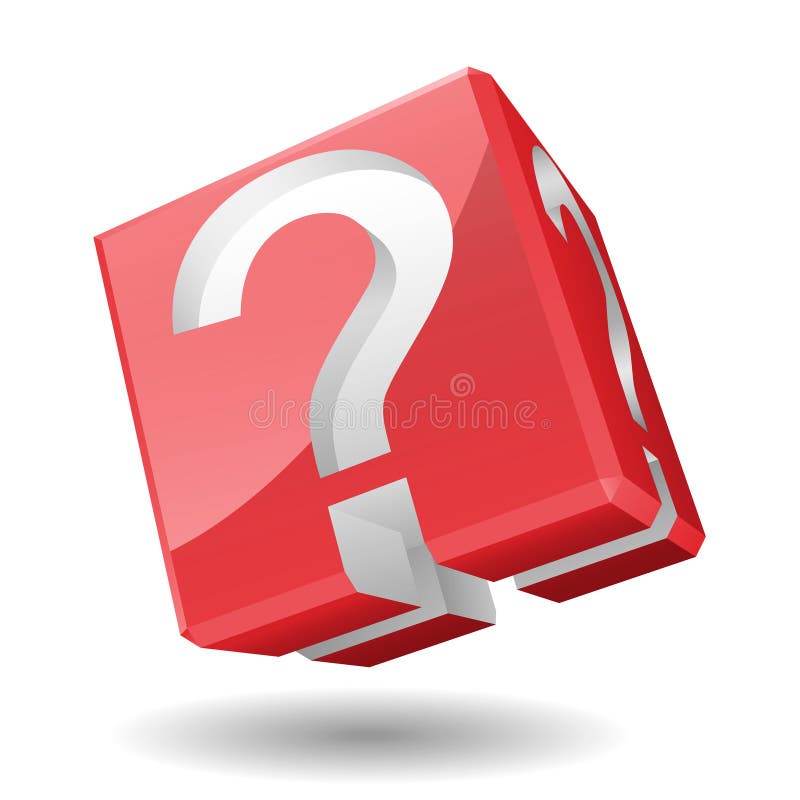 Red Cube with Question-mark Sign on Boxes Stock Illustration ...