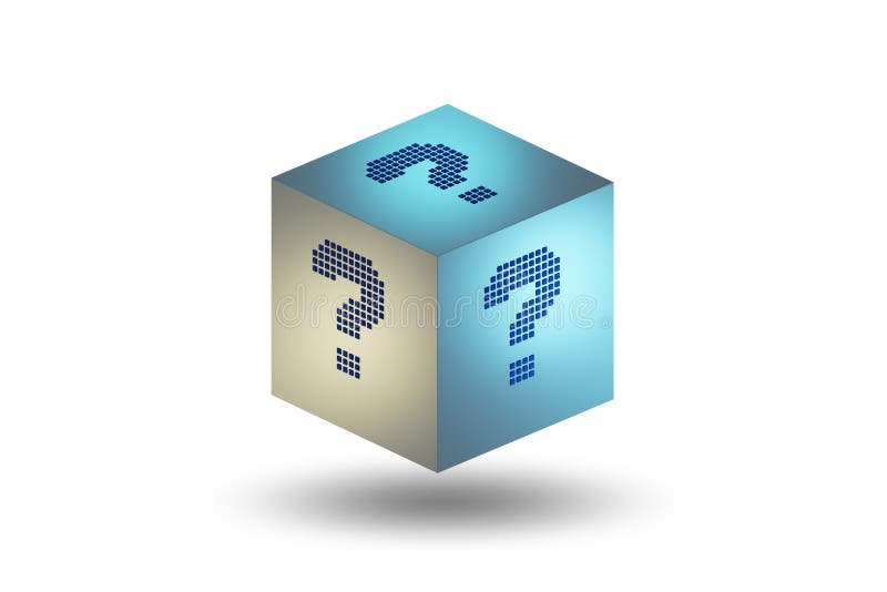 Cube with Question Marks on Its Sides Stock Illustration - Illustration ...