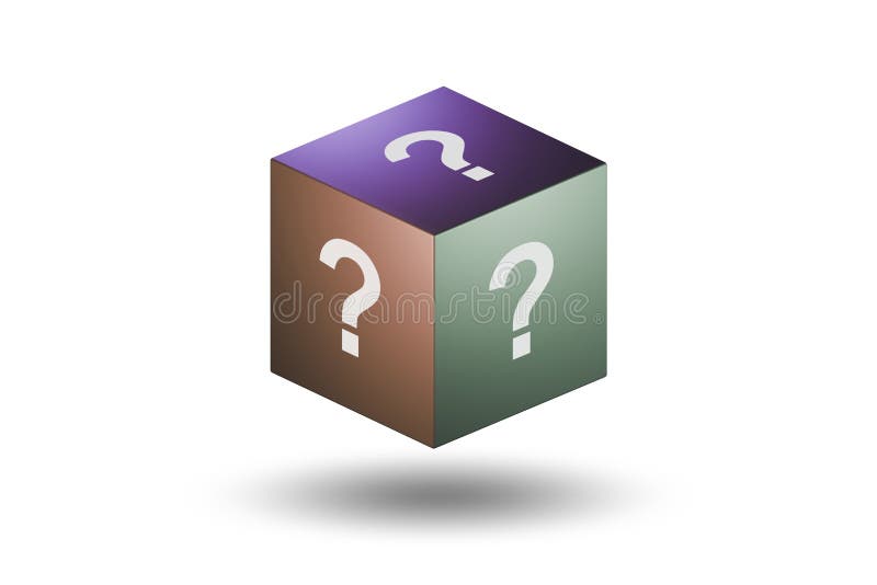 Cube with Question Marks on Its Sides Stock Photo - Image of ...