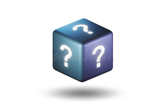 Cube with Question Marks on Its Sides Stock Illustration - Illustration ...
