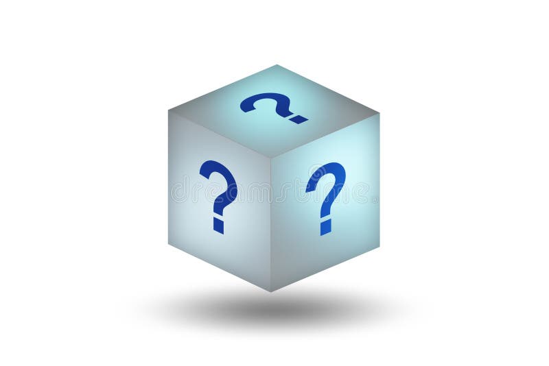 Cube with Question Marks on Its Sides Stock Photo - Image of idea ...