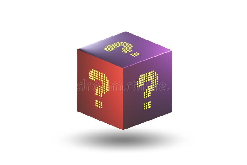 Cube with Question Marks on Its Sides Stock Illustration - Illustration ...