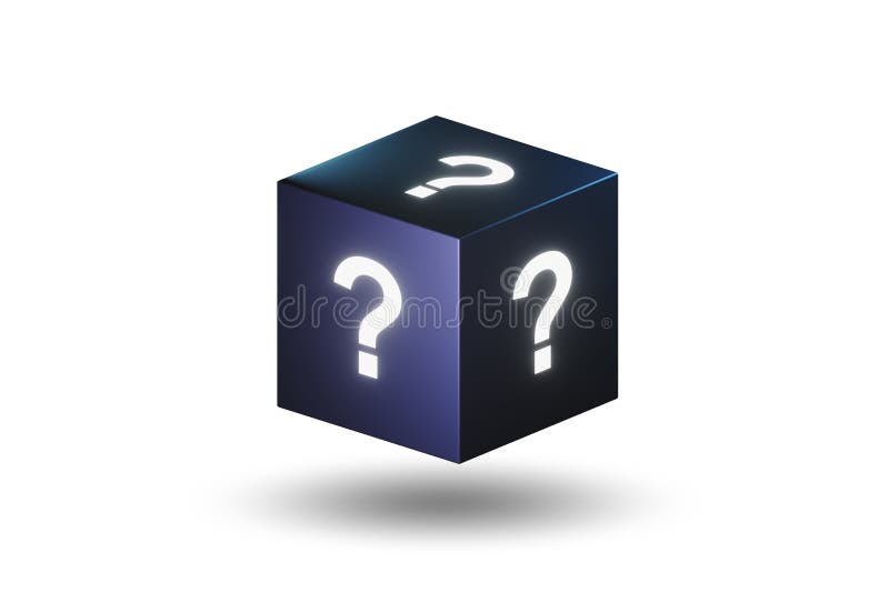Cube with Question Marks on Its Sides Stock Photo - Image of decision ...