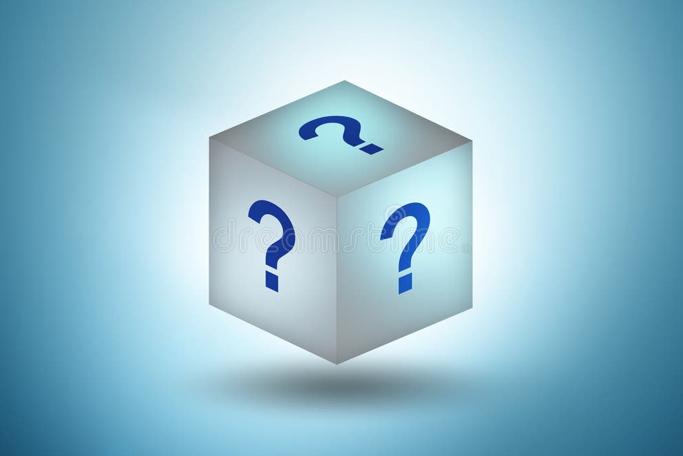 Cube with Question Marks on Its Sides Stock Illustration - Illustration ...