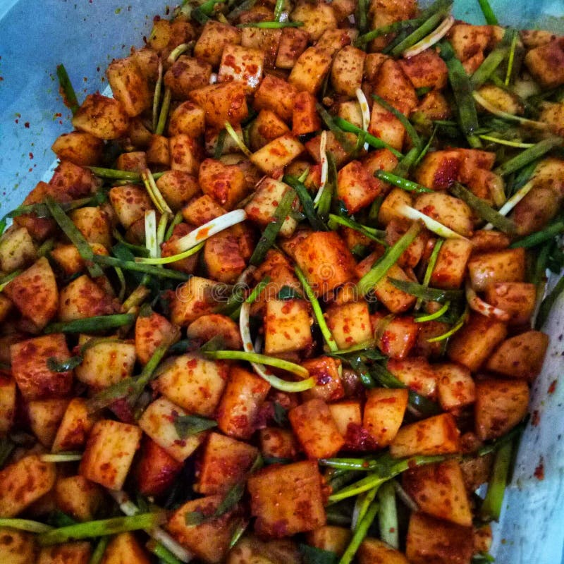 Cube radish kimchi stock image. Image of korea, cube - 192695109