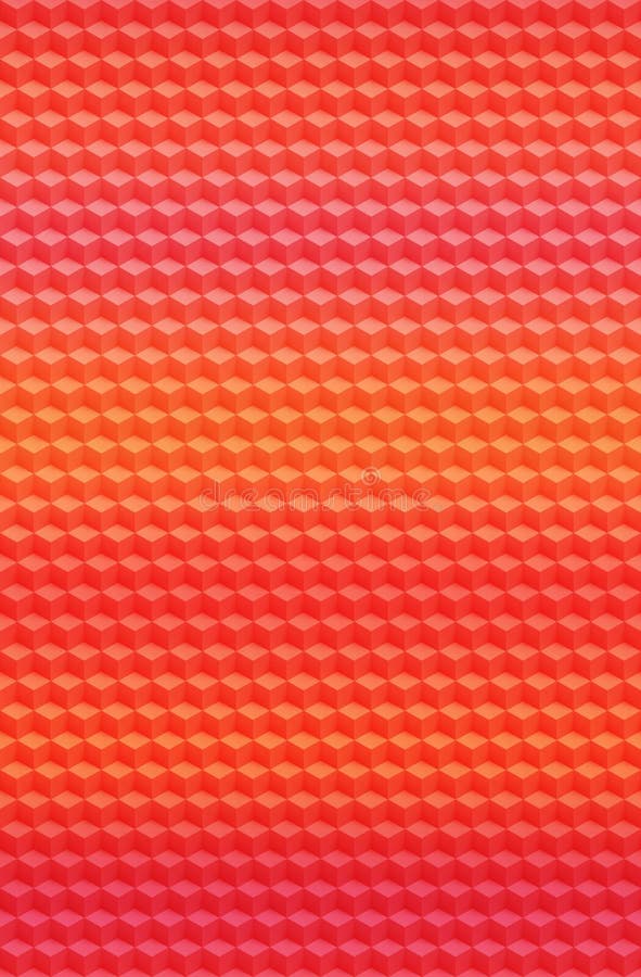 Cube Red Orange Geometric 3D Pattern Background, Texture Stock ...