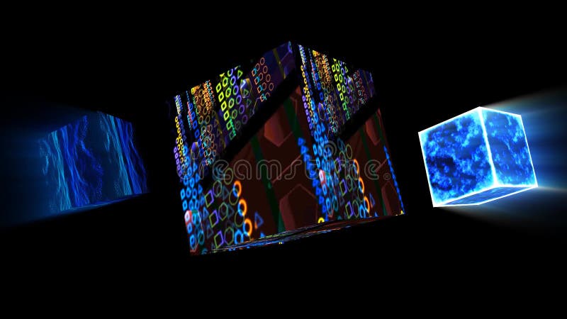 Cube Relationship Futuristic Quantum Computer Being Calculate Massive ...