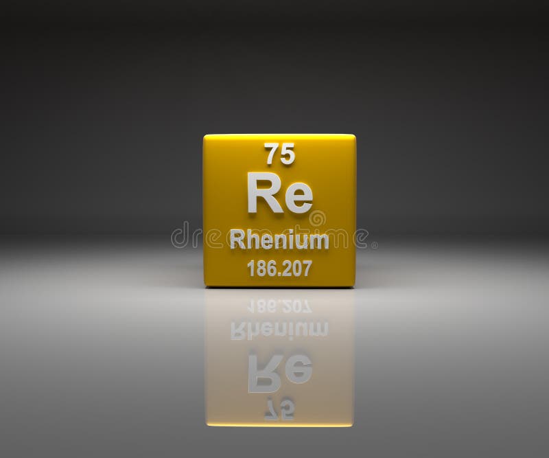 Cube with Rhenium Number 75 Periodic Table Stock Illustration ...