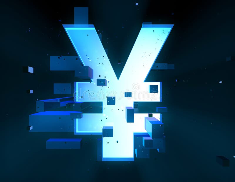 Cube and RMB Currency Symbol, Big Data Technology and Financial ...