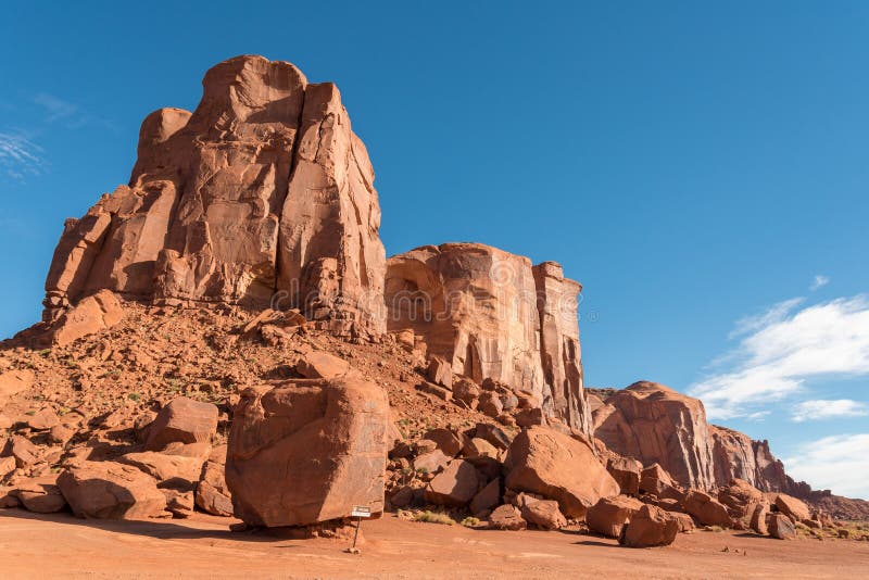 The Cube Rock in the Monument Valley Stock Image - Image of mitten ...