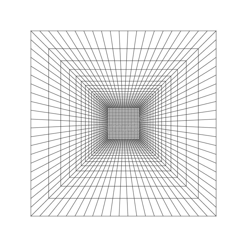 Cube Room, Hallway, Studio or Cyberspace Portal Wireframe in ...