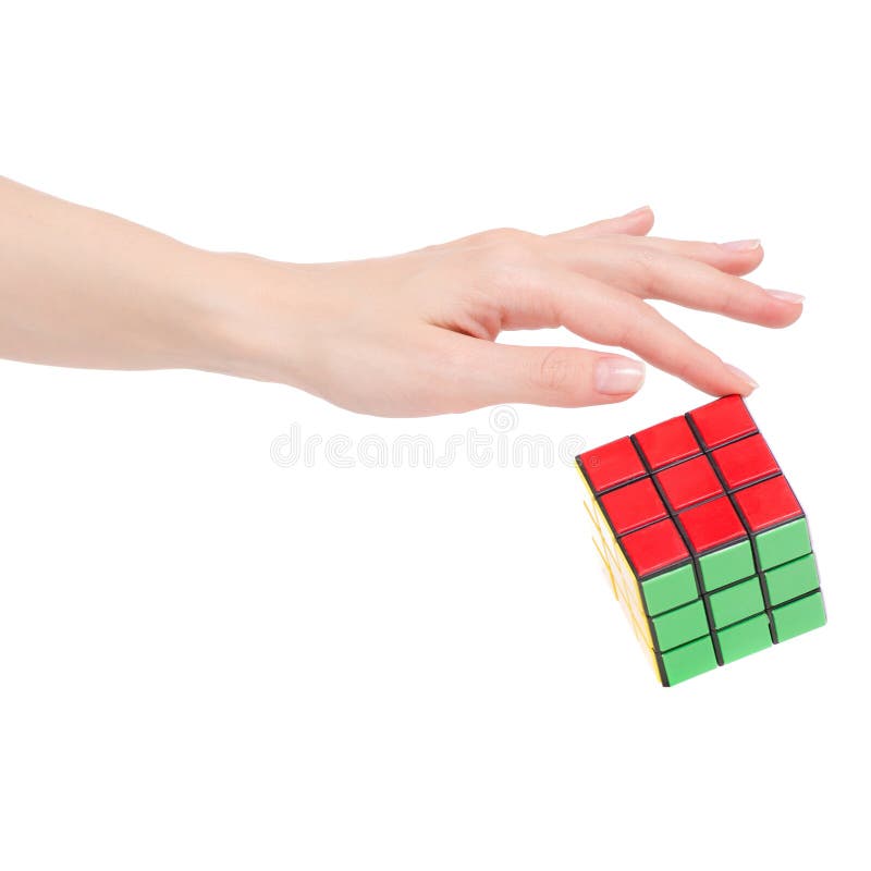 Cube Rubik in hand editorial photo. Image of education - 114171686