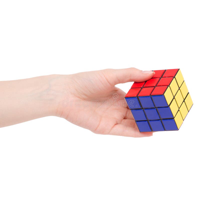 Cube Rubik in hand editorial stock photo. Image of funny - 114177933