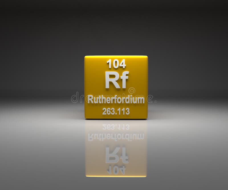 Cube with Rutherfordium Number 104 Periodic Table Stock Illustration ...