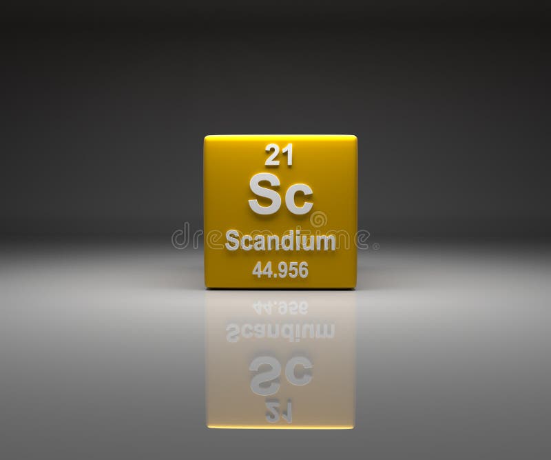 Cube with Scandium Number 21 Periodic Table Stock Illustration ...
