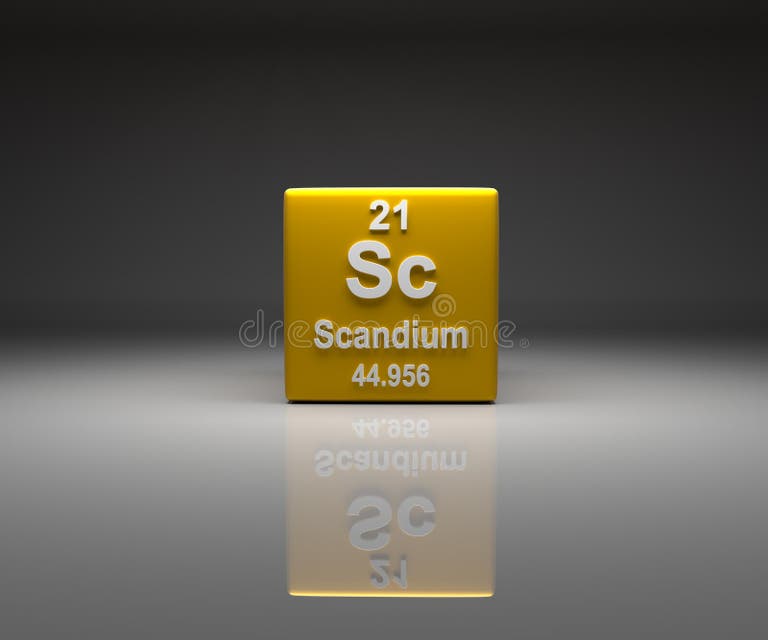 Cube with Scandium Number 21 Periodic Table Stock Illustration ...