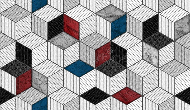 Graphics on a Seamless Equilateral 3D Square Background Used for ...