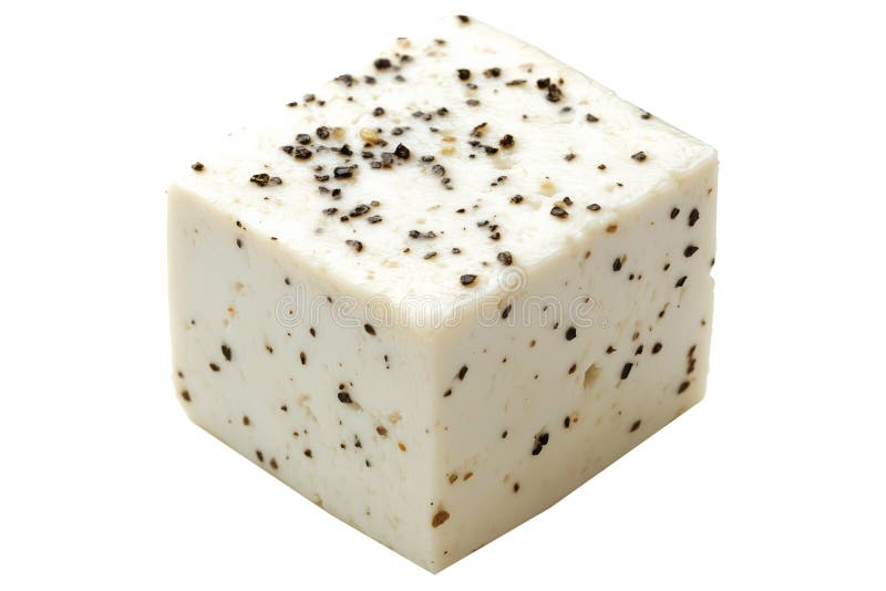 Cube of Seasoned Tofu with Visible Herbs and Spices, Arranged in Stack ...