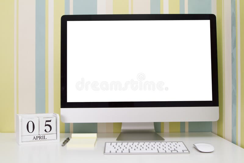 Cube Shape Calendar for April 5 Stock Photo - Image of mouse, deadline ...