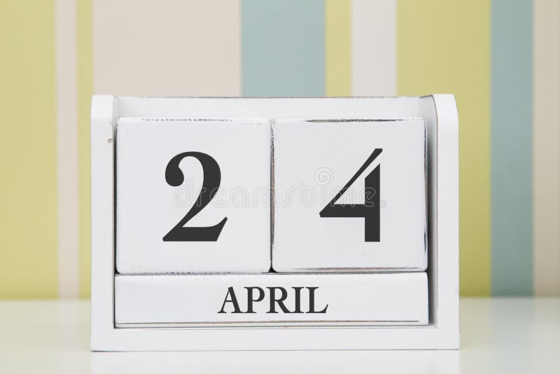 Cube Shape Calendar for APRIL 24 Stock Image - Image of desktop, date ...