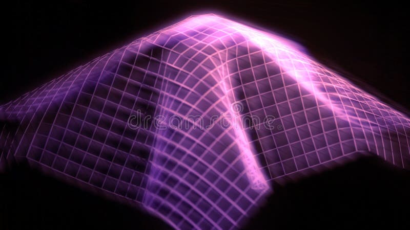 Cube Shape Grid of Purple Geometric Squares in 3d Space Concept Stock Illustration ...