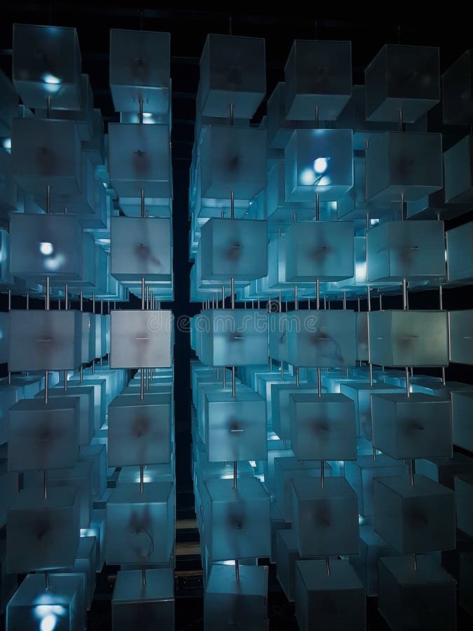 Cube Shaped Light Plate Forming an Abstract Square Pattern Stock Image ...