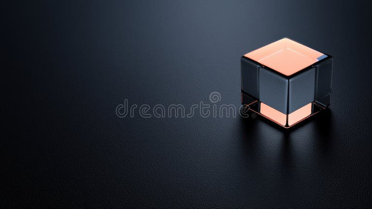 A Cube-shaped Object with a Glowing Orange Interior Sits on a Dark ...