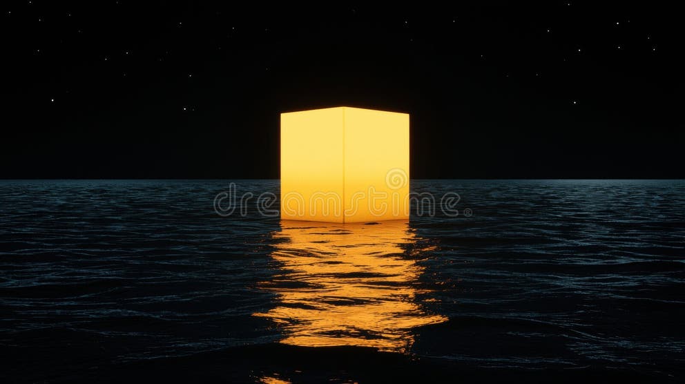 A Cube-shaped Object is Illuminated from within, Casting a Warm Glow on ...