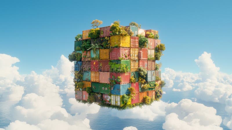 A Cube-shaped Structure Made of Colorful Shipping Containers is ...