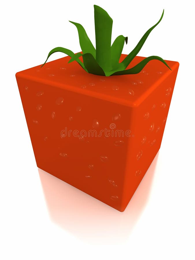 Cube shaped tomato stock illustration. Illustration of agriculture ...