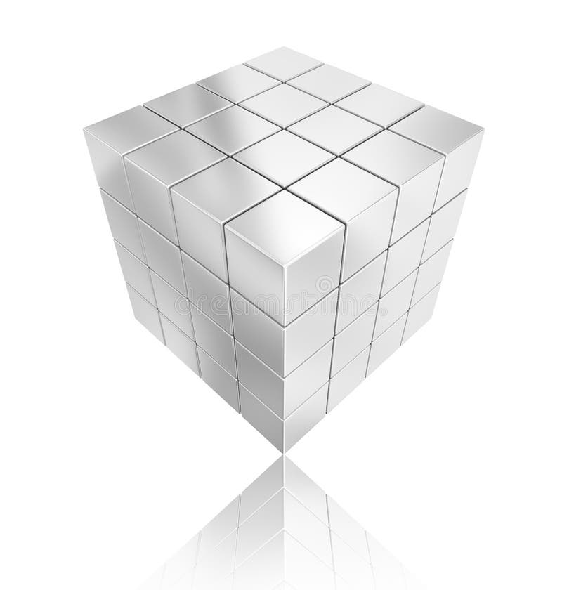 Cube Silver Geometry Background Stock Illustration - Illustration of ...