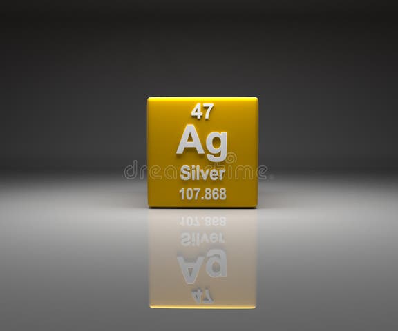 Cube with Silver Number 47 Periodic Table Stock Illustration ...
