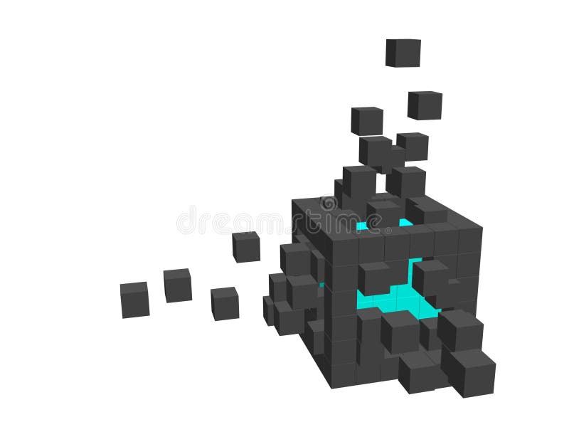 Cube from Small Cubes. Big Data Concept Stock Vector - Illustration of ...