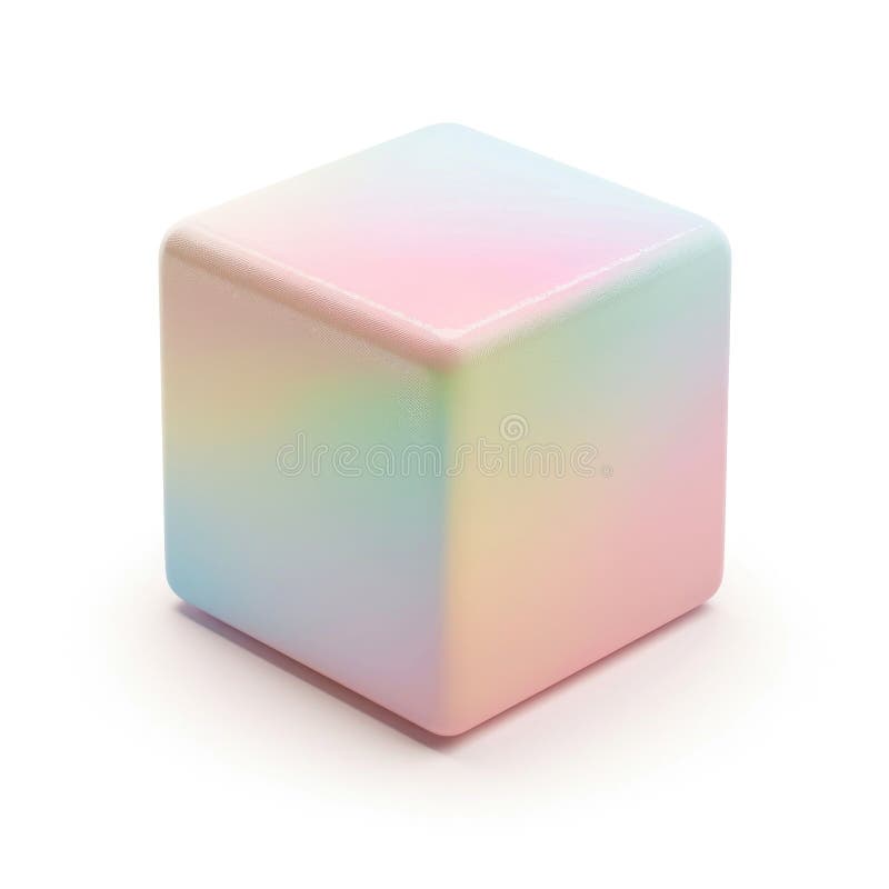 Cube with a Smooth, Pastel-colored Gradient, Presenting a Soft and ...