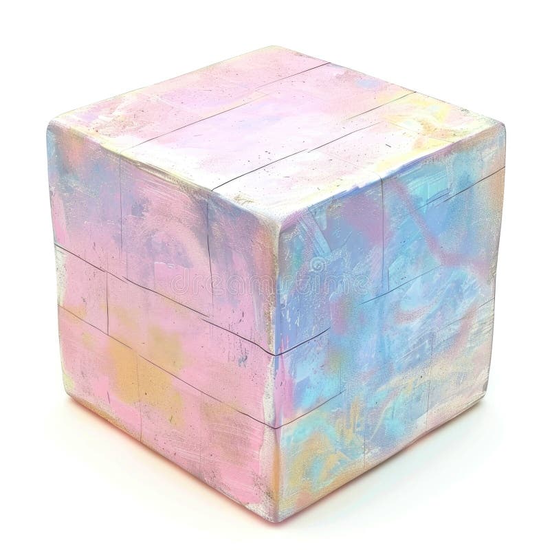 Cube with a Smooth, Pastel-colored Gradient, Presenting a Soft and ...