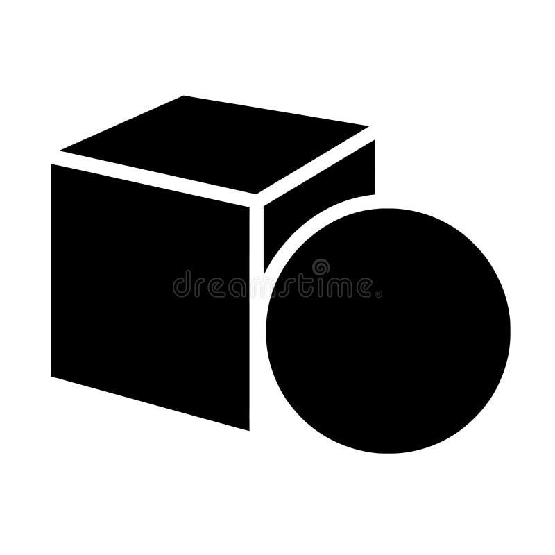Cube and Sphere Silhouette – Representation of Geometry, Shapes, Stock ...
