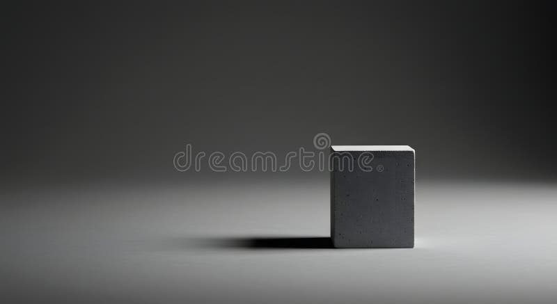 Cube Standing on a Surface in Dramatic Lighting Stock Illustration ...