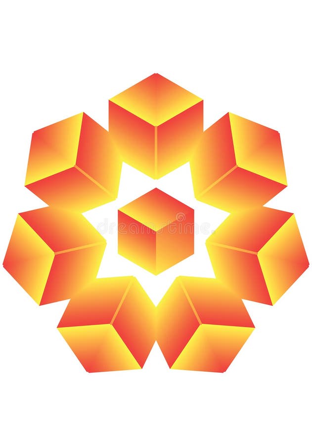 Cube a star. stock vector. Illustration of creative, cube - 5763343