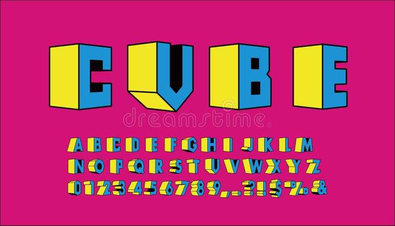 Cube Style Font Design, Alphabet Letters and Numbers, Eps10 Vector ...