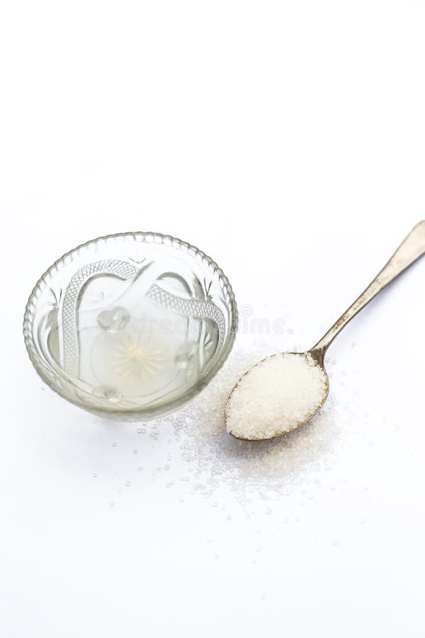 Cube Sugar or Crystallized Sugar with Its Syrup and Mint Leaves ...