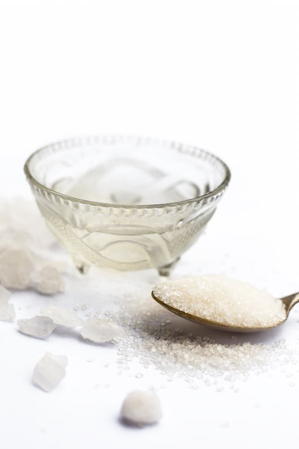 Cube Sugar or Crystallized Sugar with Its Syrup and Mint Leaves ...