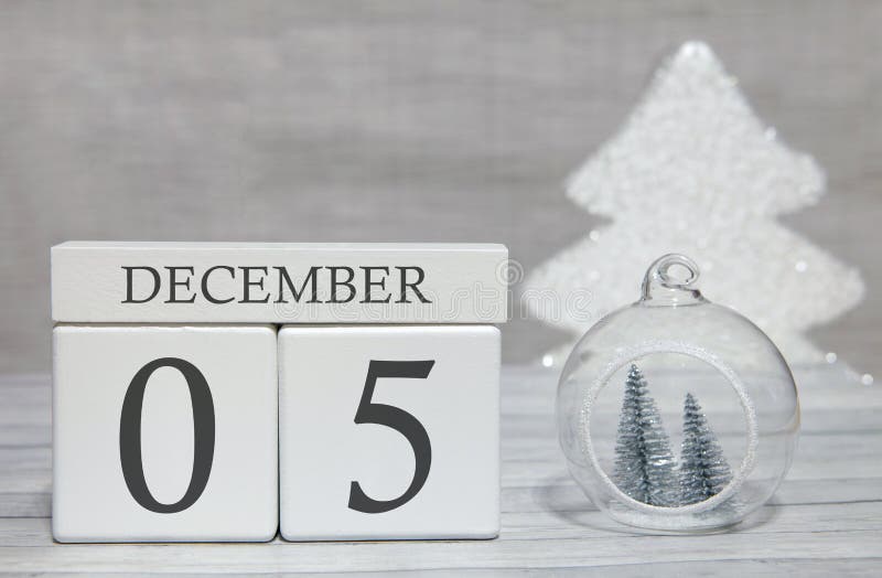 Cube with Text from Numbers and a Month, December 5, the End of the ...