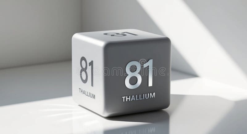 Cube with Thallium Number 81 Periodic Table. Stock Illustration ...