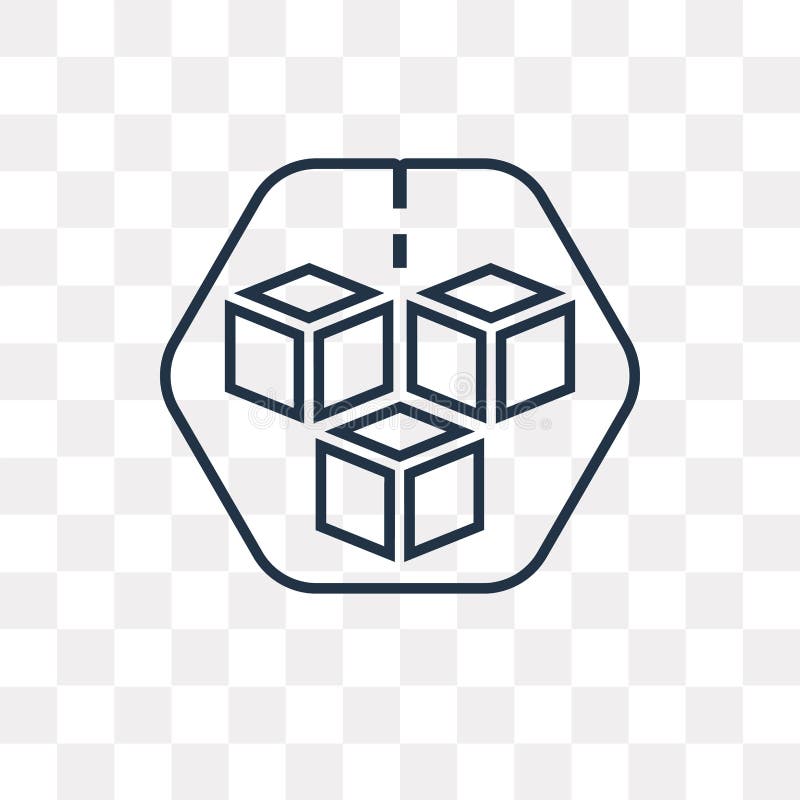 Cube Vector Icon Isolated On Transparent Background, Linear Cube Stock ...