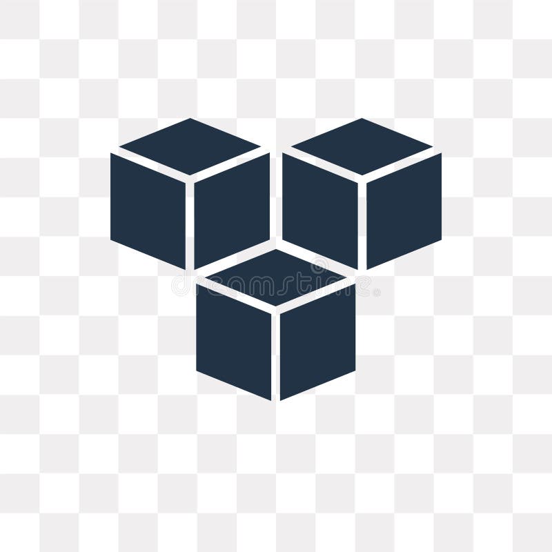 Cube Vector Icon Isolated on Transparent Background, Linear Cube Stock ...