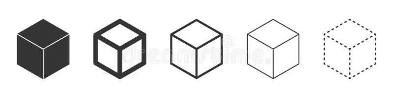 Cube Vector Icons. Black Cube Icons Stock Illustration - Illustration ...