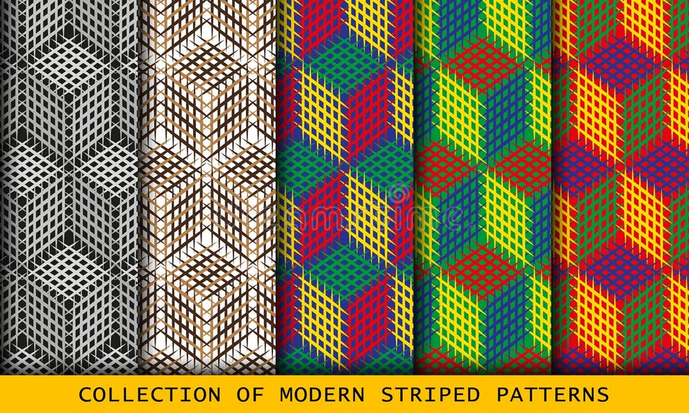 Cube Vector Seamless Patterns or Modern Textures. Stock Vector ...