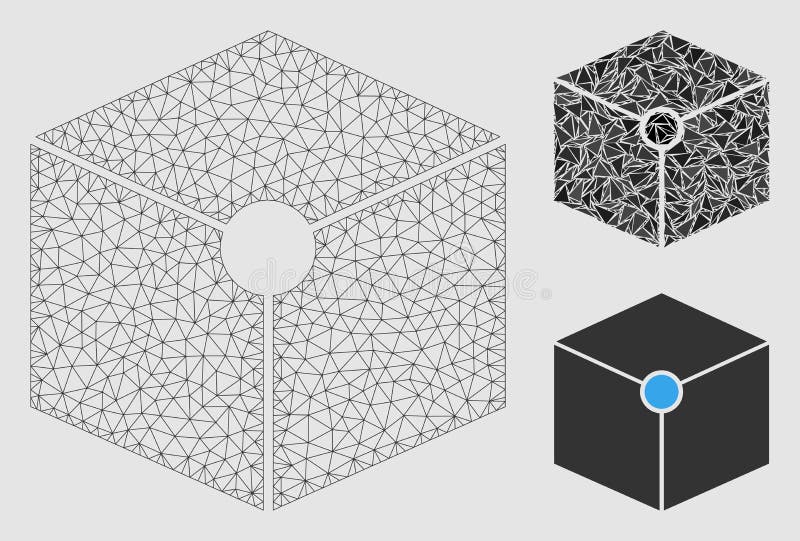 Cube Vertex Vector Mesh Network Model and Triangle Mosaic Icon Stock ...