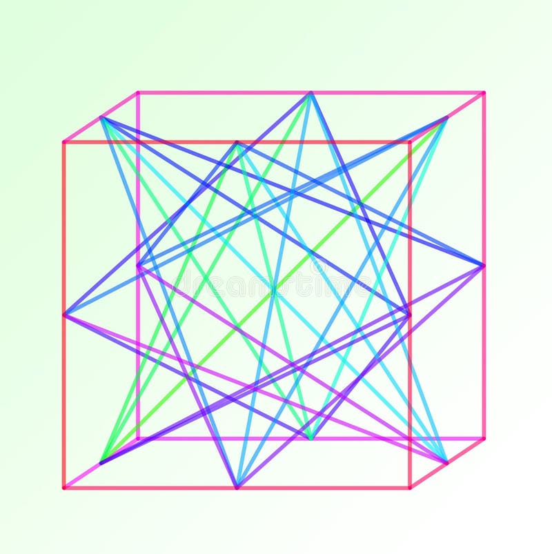 Cube with a web inside stock illustration. Illustration of shows ...